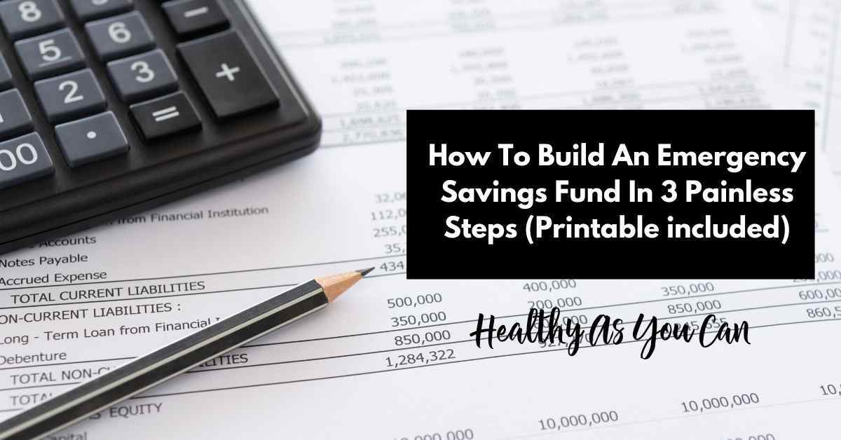 How To Build An Emergency Savings Fund In 3 Painless Steps | Healthy As ...
